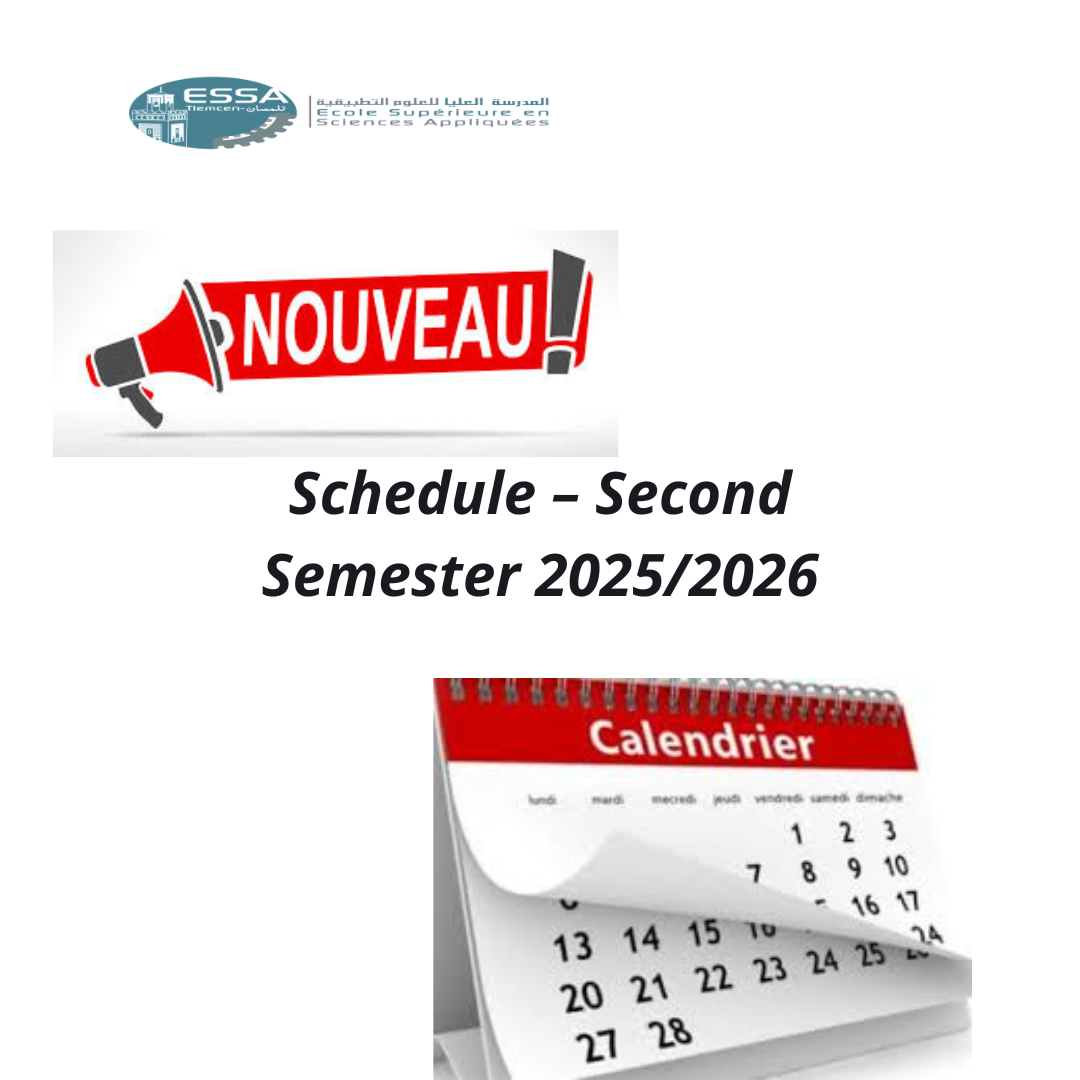 Schedule – Second Semester 2025/2026